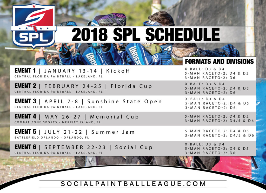 2018 SPL Events Schedule | SPL Florida & Georgia Paintball